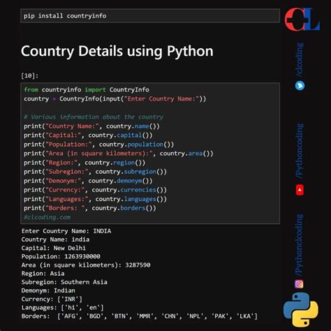 Country Details Using Python Basic Computer Programming Learn Computer Coding Python Programming