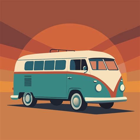 Premium Vector Oldtimer Vw Bus Vector Illustration Flat 2