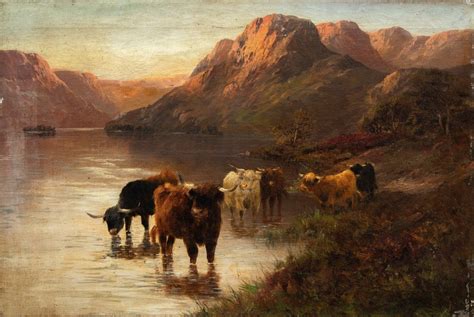 Proantic Highland Painter Late 19th Century Highland Cattle At Th