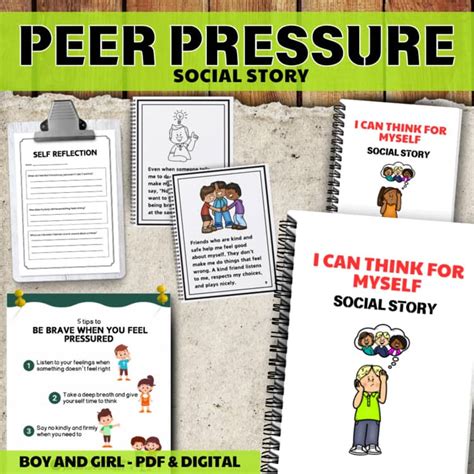 Peer Pressure Social Story Say No To A Friend Poster And Reflection