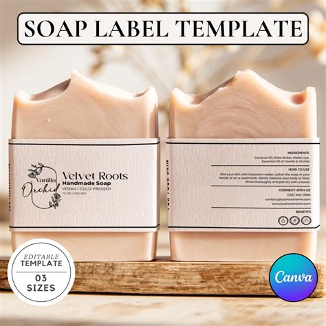 Editable Soap Label Template Wrap Around Soap Label Soap Label Canva