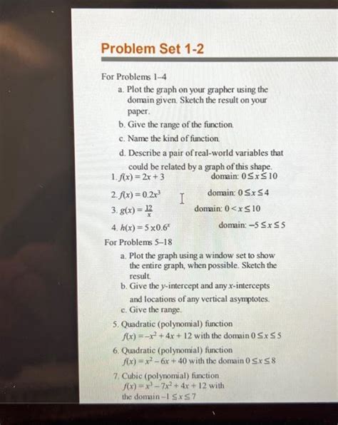 Solved A Plot The Graph On Your Grapher Using The Domain