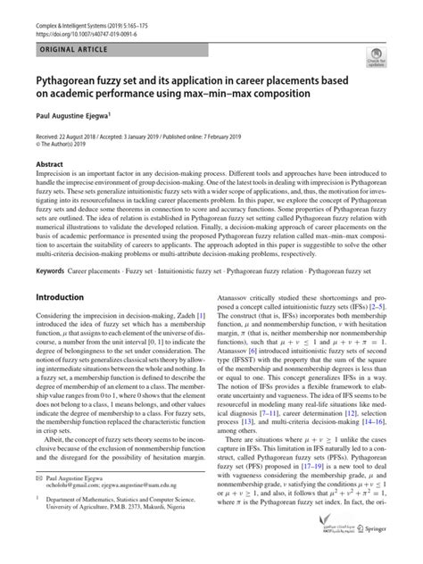 Pythogrean Pdf Fuzzy Logic Mathematics