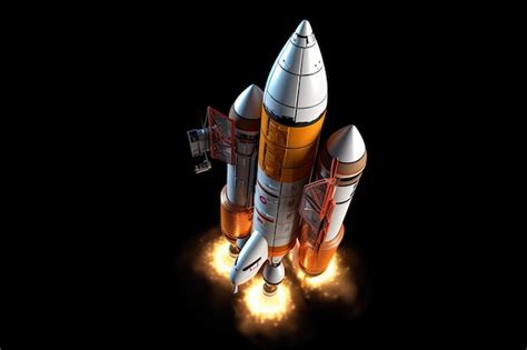 Premium Photo Rocket Spaceship Takes Off Mixed Media With 3d
