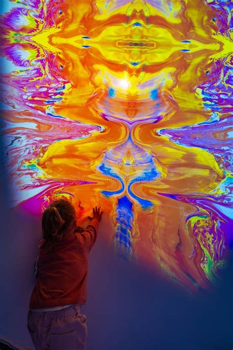 Prague Czech Republic September 1 2023 Interactive Museum Of Colors Neon Digital Art In