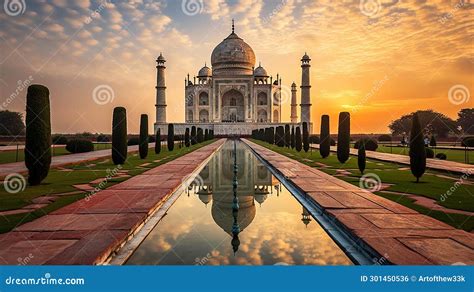 Taj Mahal Structure Emblematic Of Indian Royalty Free Illustration