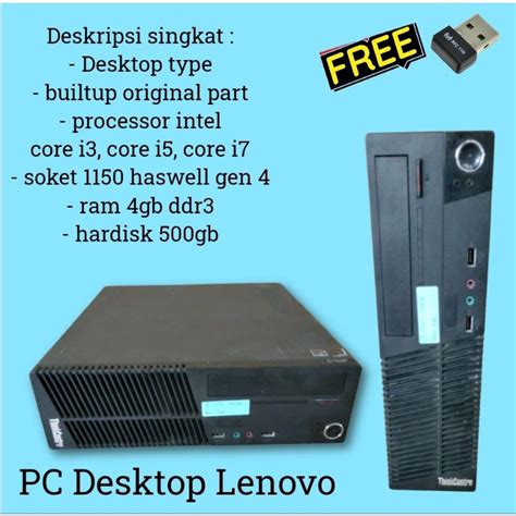 Jual Pc Desktop Lenovo Core I Gen Ram Gb Ssd Gb Hdd Gb Siap Pakai Shopee Indonesia