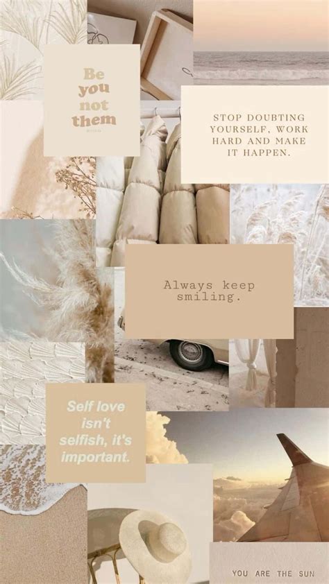 Download Beige Inspirational Collage Wallpaper