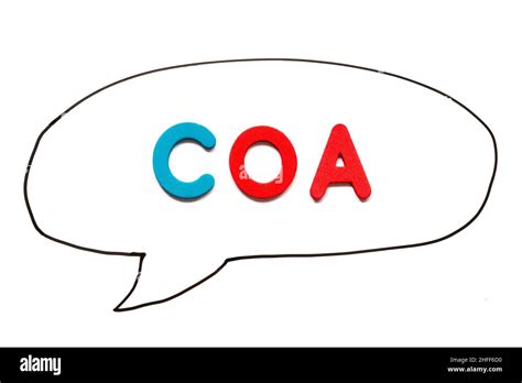 Lettre Alphabétique Avec Le Mot Coa Abréviation Du Certificat D
