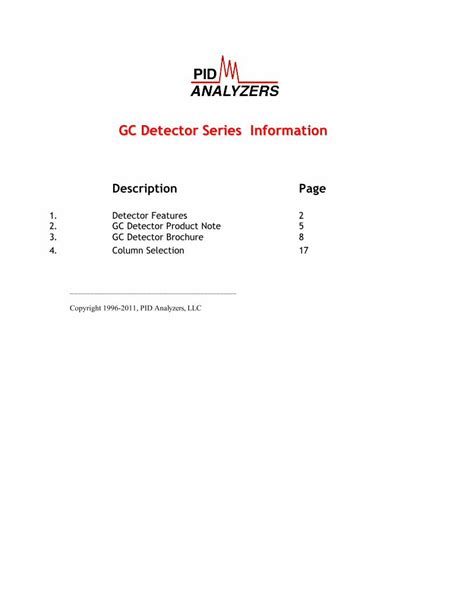 Pdf Gc Detector Series Sales Information Pid Analyzers Chromatogram Gc Detectors A Pid B Pdf Gc Detector Series Sales Information Pid Analyzers Chromatogram Gc Detectors A Pid B