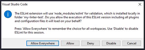 Fixing Eslint Execution Is Not Approved Or Denied In Visual Studio Code Carl De Souza