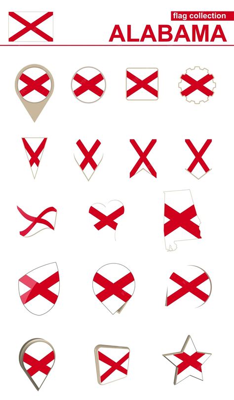 Premium Vector Alabama Flag Collection Big Set For Design