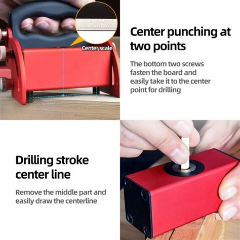 Alumínium Ötvözet Fa Zseb Lyuk Jig Doweling Jig Állítható Famegmunkáló