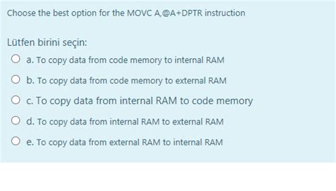 Solved Choose The Best Option For The Movcaadptr