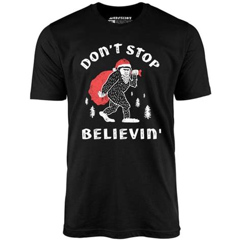 Dont Stop Believin Funny Christmas Holiday Santa Unisex T Shirt Ebay