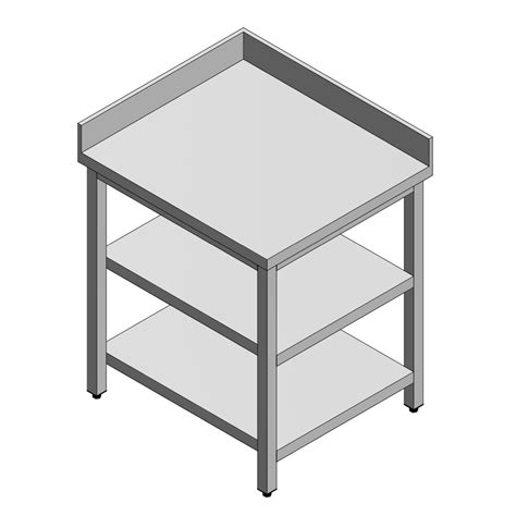 Stainless Steel Table With Backsplash Left Splash And Shelves