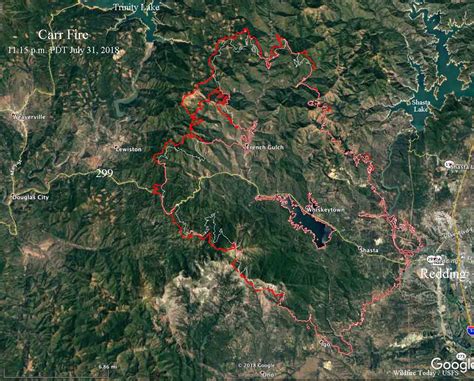 Carr Fire Threat To Lewiston Increases Redding Area Improves Wildfire Today