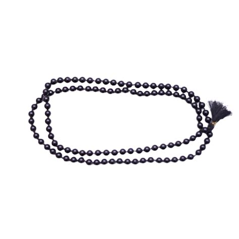 Black Agate Hakik Mala Shiv Kripa Rudraksha