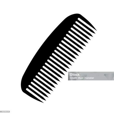 Comb Silhouette Icon Hair Comb And Hair Brush Vector Stock Illustration