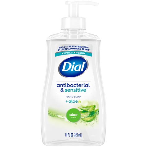 Dial Antibacterial Liquid Hand Soap Aloe Scent Hypoallergenic 11 Fl