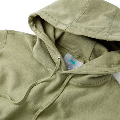 Skyline Heavyweight Fleece Hoodie In Dusty Olive Green I Mens Relaxed