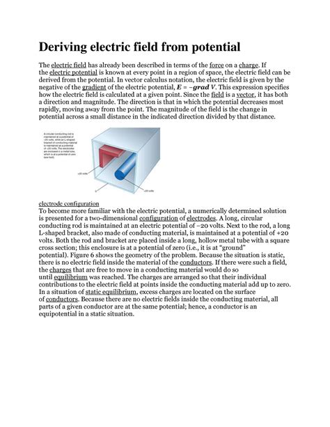 Deriving Electric Field From Potential If The Electric Potential Is