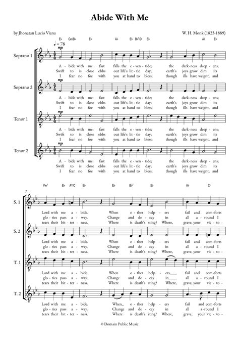 Abide With Me Arr Jhonatan Lucio Viana By Henry Francis Lyte Sheet