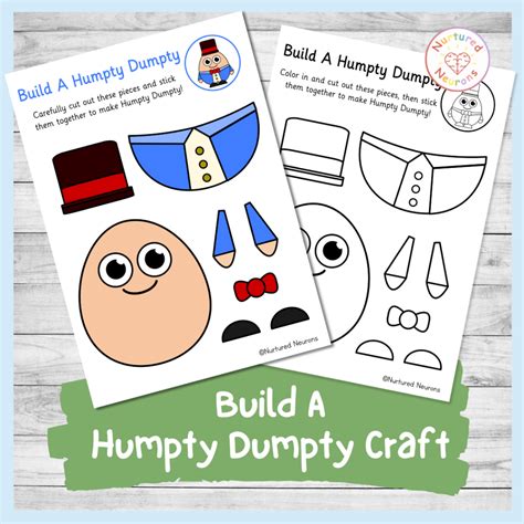 Simple Build A Humpty Dumpty Craft Printable Nursery Rhyme Craft