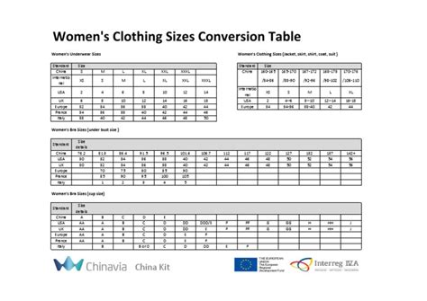 Womens Apparel Size Conversion Chart A Comprehensive Guide To Womens