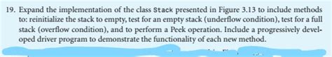 Solved 19 Expand The Implementation Of The Class Stack