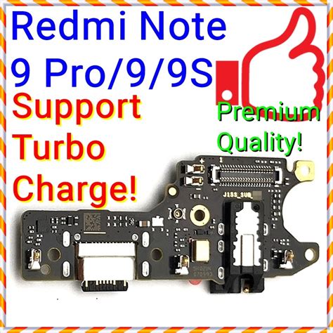 Support 30W Turbo Charge NEW ORI Charging Port IC Board MIC Ribbon For XM Redmi Note 9 Pro