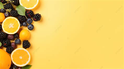 Assorted Fruit Compilation Arranged On Vibrant Summer Background Top