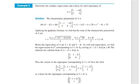 Solved Example 5 Determine The Complex Eigenvalues And A