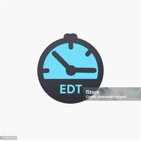 United States Eastern Daylight Time Edt Time Zone Clock Icon Stock