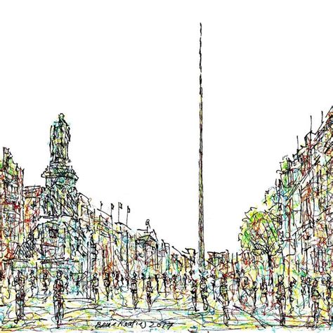 Oconnell Street Dublin By Brian Keating On Artwork Impressionistic Ink