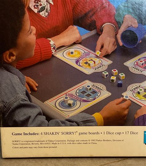 Shakin Sorry Dice Game Parker Brothers 1992 Etsy