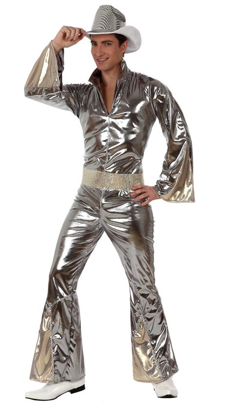 Disfraz Disco Para Hombre Vegaoo Metallic Disco Bodysuit For Party