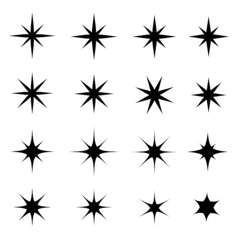 Premium Vector Twinkle Black Sparkle Symbol Icon Collection