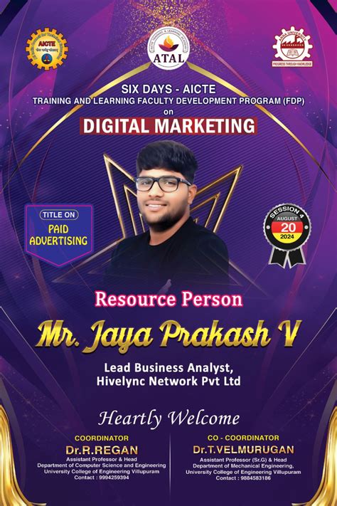 jaya prakash on linkedin digitalmarketing facultydevelopment knowledgesharing aicte learning…