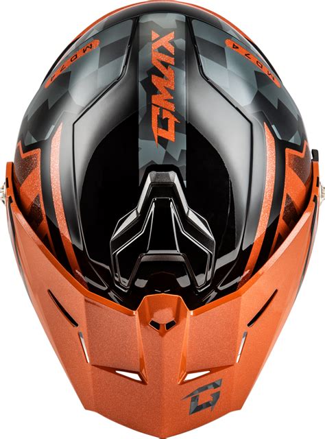 Gmax Md 74 Striker Modular Snow Helmet Blackgreyorange Electric Shie