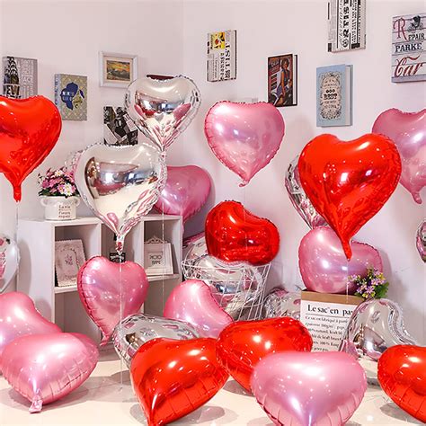 Red Heart Balloons Wedding