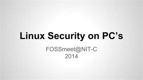 Linux Security Outline Pdf