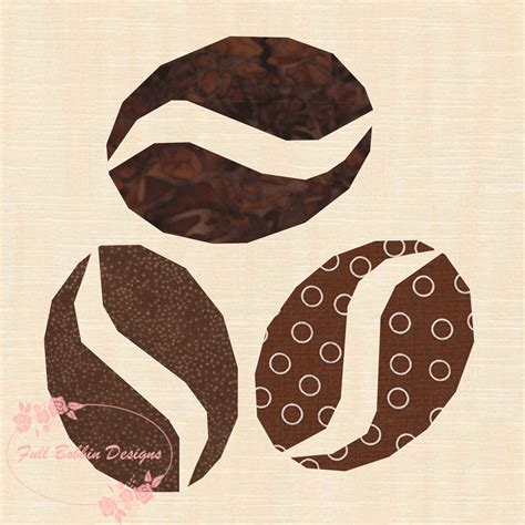 Coffee Beans Foundation Paper Piecing Pattern Fpp Pattern Quilt Bl