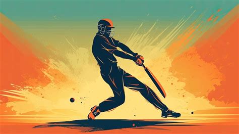 Premium Photo A Cricket Player Hitting A Ball With A Bat