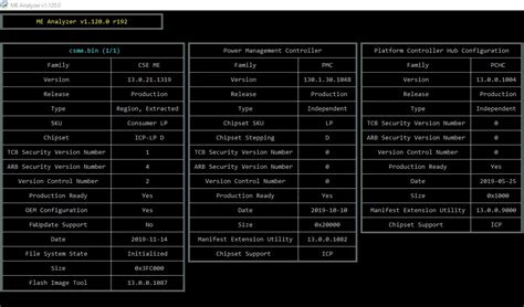 Me Analyzer Intel Engine Firmware Analysis Tool
