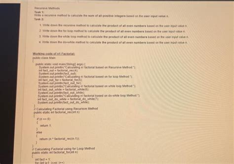 Solved IN JAVA PLEASE Recursive MethodsTask Write A Chegg