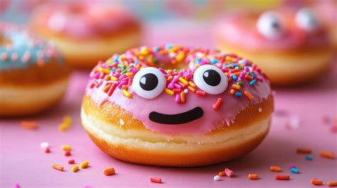 A Donut With A Smiley Face And A Smiley Face On It Premium Ai
