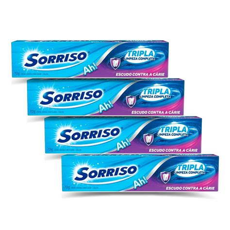 Kit 4 Cremes Dental Sorriso Tripla Limpeza Completa 70g Shopee Brasil