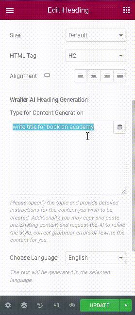 wraiter ai assisted autocontent elementor support and woocommerce