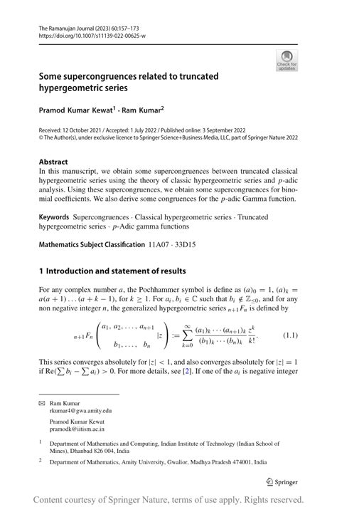 Some Supercongruences Related To Truncated Hypergeometric Series